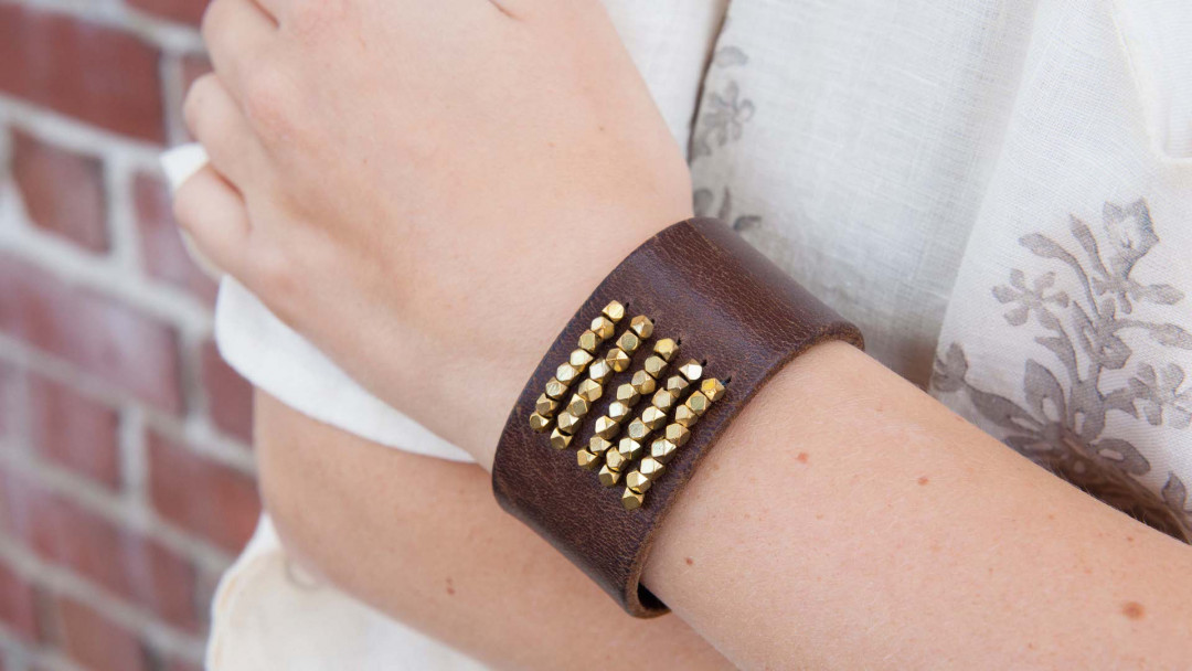 Boho Leather Cuff by Elke Bergeron - Creativebug